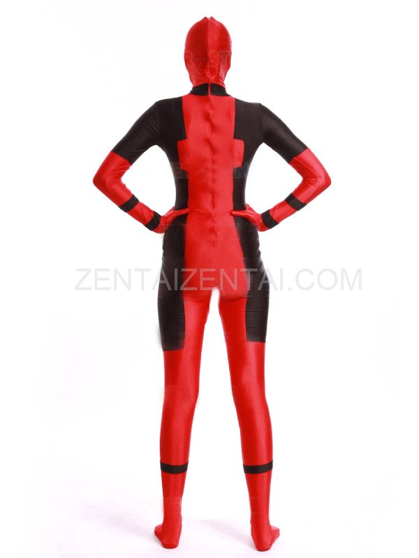 2016 Deadpool Costume Black and Red Spandex Deadpool Bodysuit ...